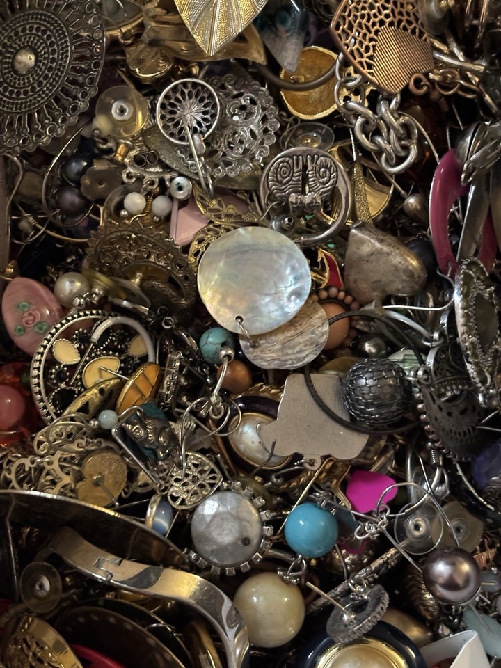 Huge Lot Junk Scrap Jewelry, Marked, Unmarked, 925, GF for Craft or ...