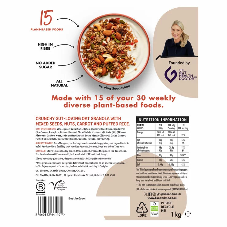 Bio & Me Granola Super Seedy & Nutty 1kg Granola | eBay UK