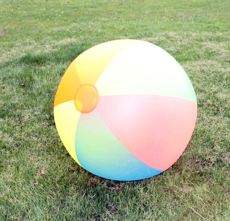 Children's Oversized Rainbow Inflatable Beach Ball 80cm Pvc Outdoor Toy ...