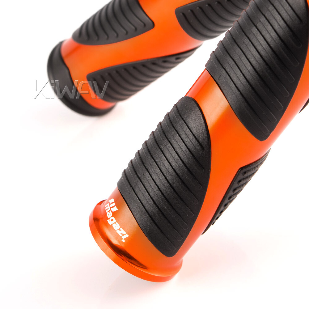 Wave Handlebar Grip Black TPR Orange Metal trim 7/8" x2PCS for Triumph ...