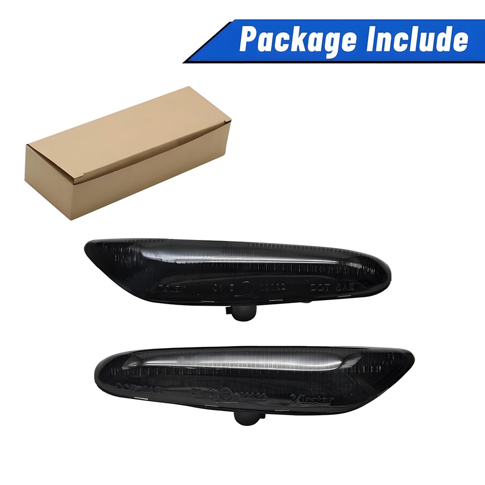 Sequential Smoked LED Side Marker Lights For BMW E60 E61 E82 E88 E90 ...