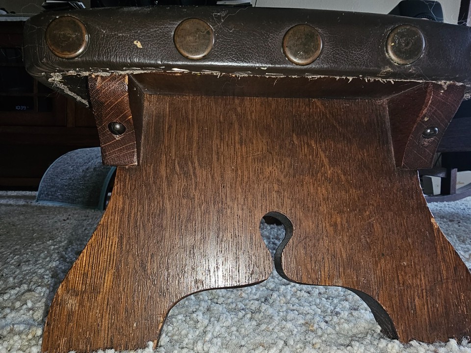 Small Limbert "Cricket" Foot Stool branded mark - c.1910 Arts & Crafts ...