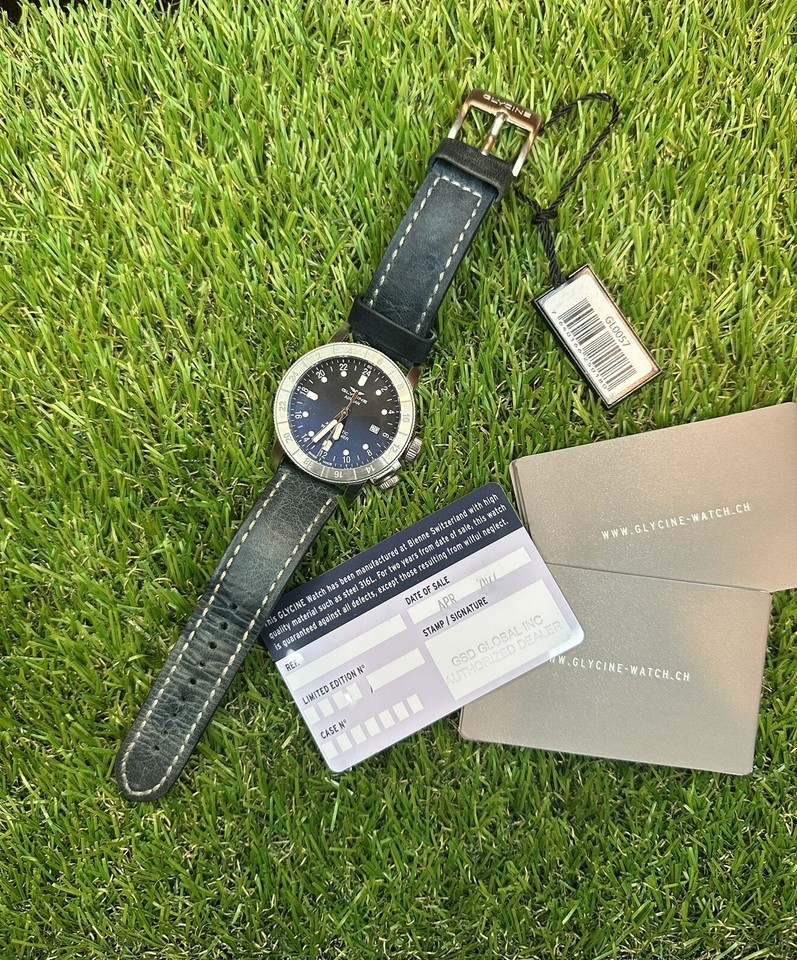 Glycine GL0057 (3) World Times 44mm GMT Swiss Automatic Watch | eBay
