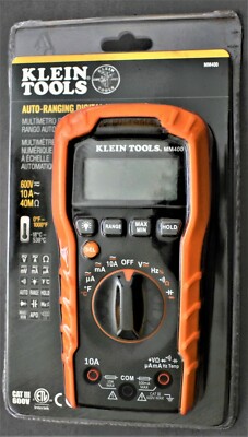 Klein Tools MM400 10A 40M Auto Ranging Digital Multimeter 600V Meter ...