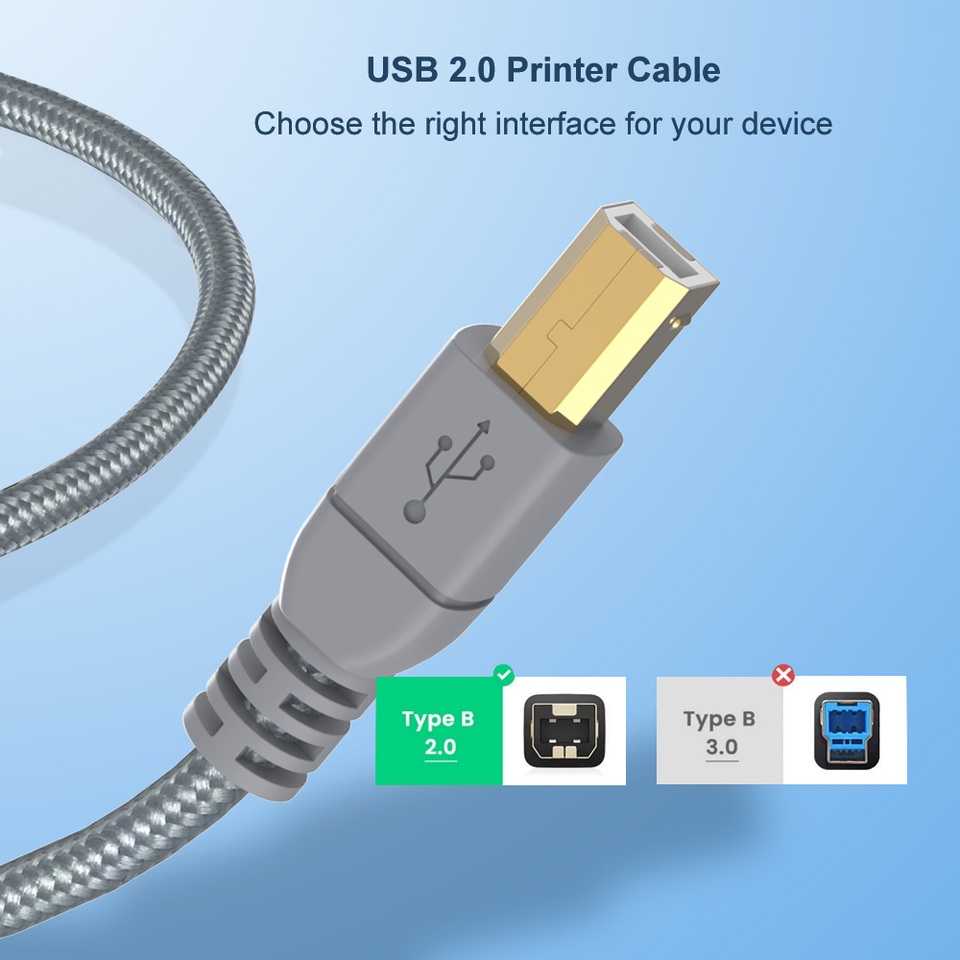 USB Type-C to Printer Cable High Speed Printer USB B 2.0 Midi Interface ...