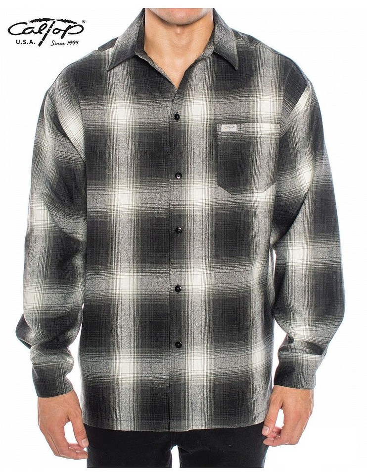 CALTOP OLD SCHOOL FLANNEL VETERANO LONGSLEEVE SHIRT PLAID SM-5X ...