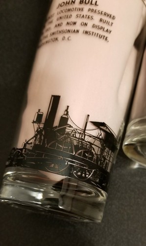 Set of 5 Vintage PRR Pennsylvania Rail Glasses 2 John Bull,2 Mad Sq ...