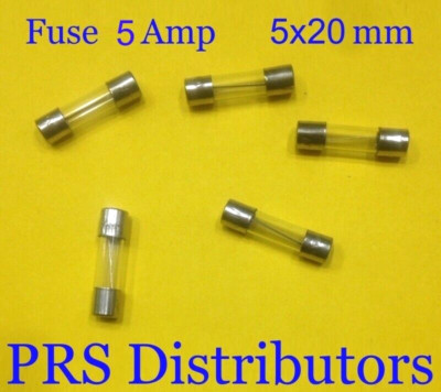 Fuse 5A 250V Fuse 5X20mm Glass Fuse 5 Amp 250 Volt 5 pieces USA SELLER ...