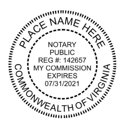 State of Virginia | Custom Round Self-Inking Notary Public Stamp Ideal ...