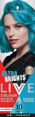 Ultra Brights Turquoise Temptation,Semi-permanent Hair ,Lasts Up to 10 ...