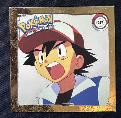 Ash G17 - NEAR MINT POKEMON ARTBOX SERIES 1 GOLD PRISM HOLO STICKER ...