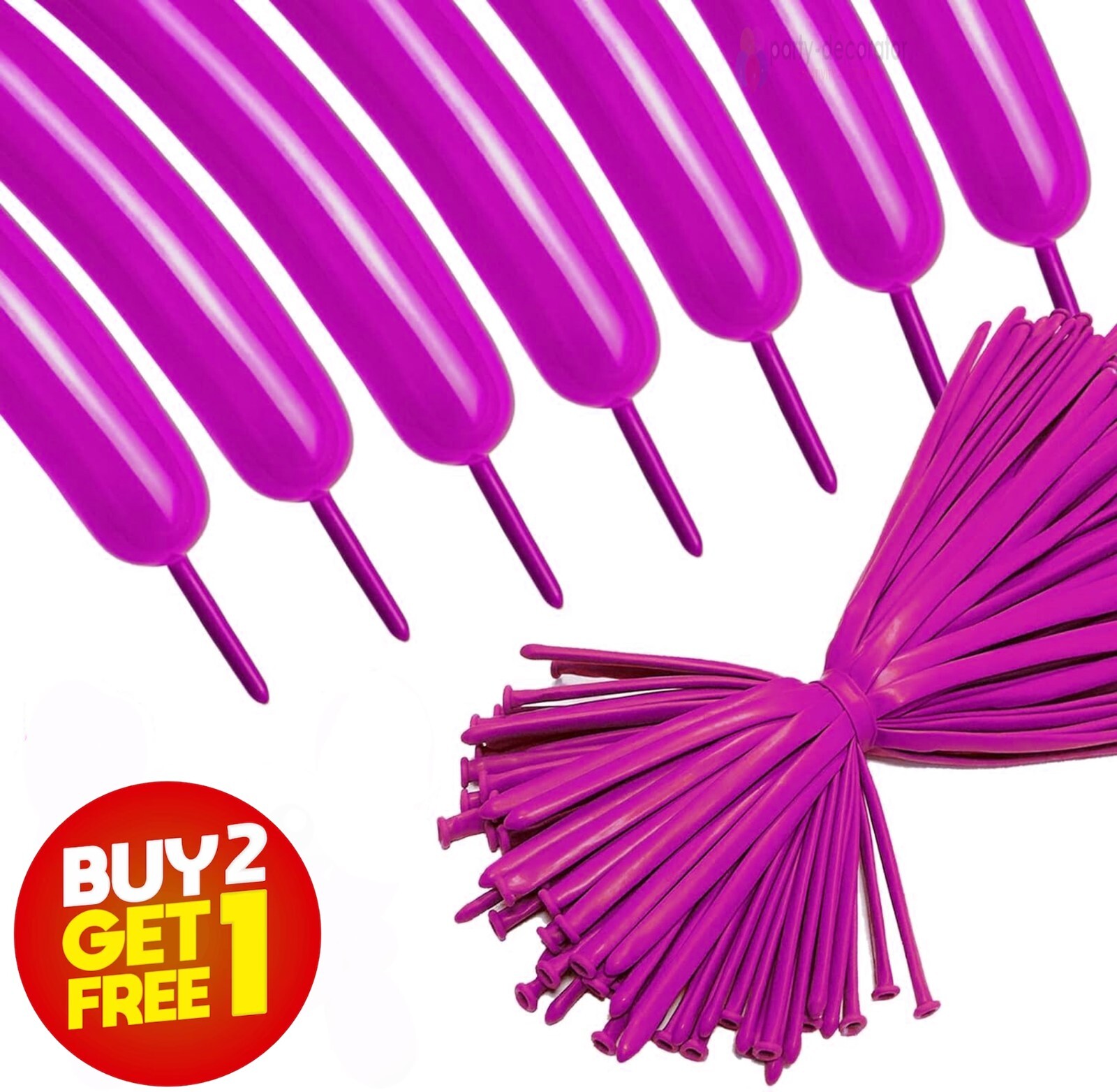 100 X Long Plain Balloons Latex Balons 260Q Twisting Modelling Long ...