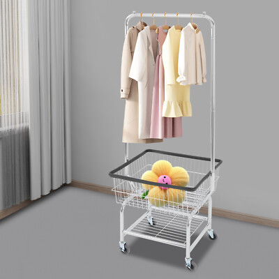 Large Capacity Clothes Cart Rolling Laundry Cart Laundry Cart with ...