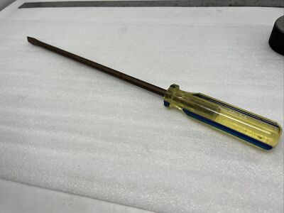 Ampco No Spark Slotted Flat Tip Screwdriver Round Shank, Acetate Handle ...