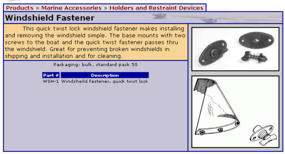 Windshield Fastener Holder Clip Twist Lock PAIR Boat Marine TH marine ...