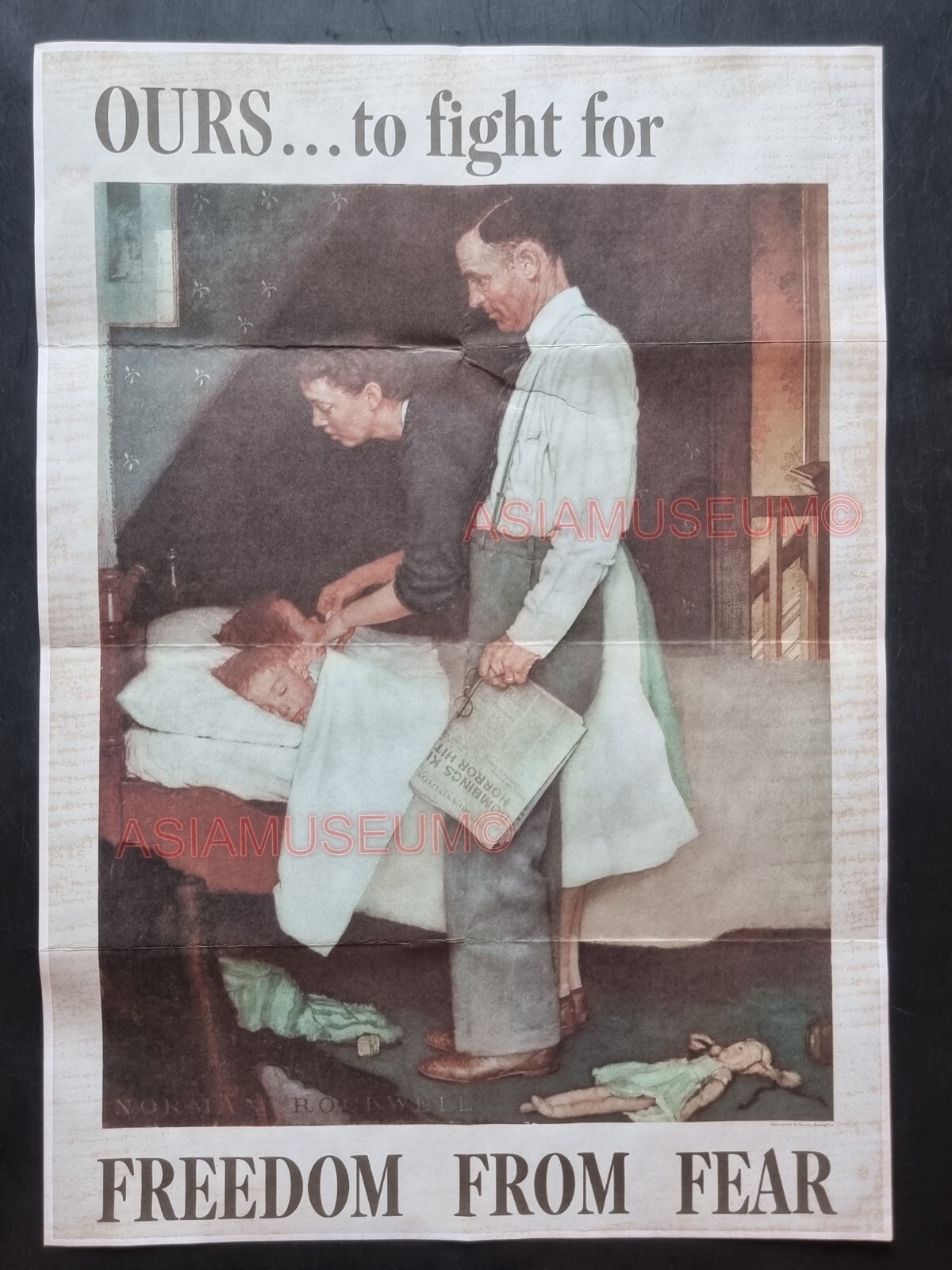 1941 WW2 USA AMERICA CHILDREN WOMEN FIGHT FREEDOM FROM FEAR PROPAGANDA ...