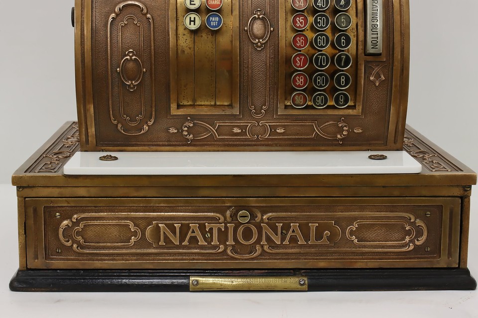 Bronze Antique 1914 Department Store Cash Register, National #51044 | eBay