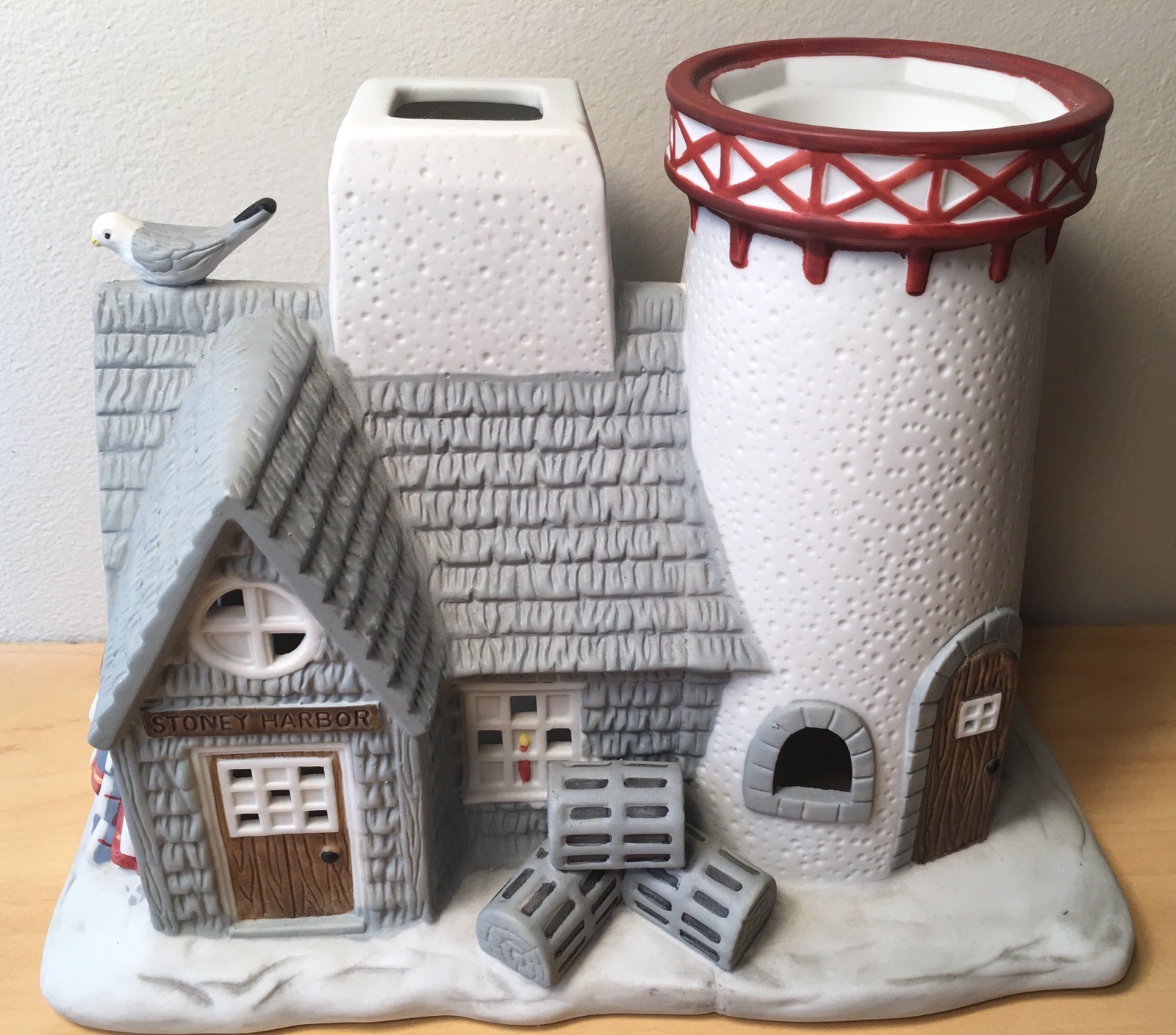 PartyLite Stoney Harbor Lighthouse Tealight House Sea Ocean Water P0383 ...