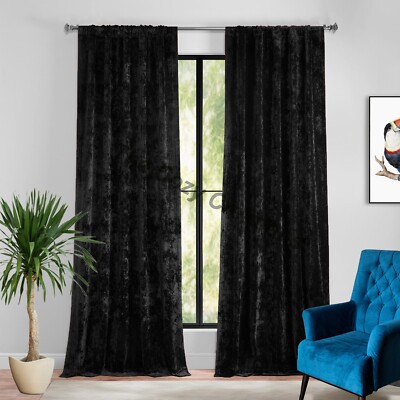 Thick Heavy Crushed Velvet Curtain Single Panel Boho Drapes Luxury Rich ...