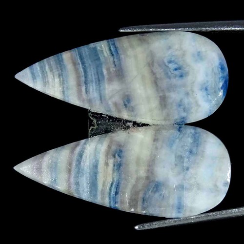 18.40Cts Natural Blue Scheelite Pair Pear Cabochon Loose Gemstone | eBay