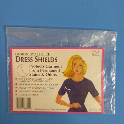 Designer's Choice DRESS SHIELDS Protects Garment Stains & Odor 1 pair ...