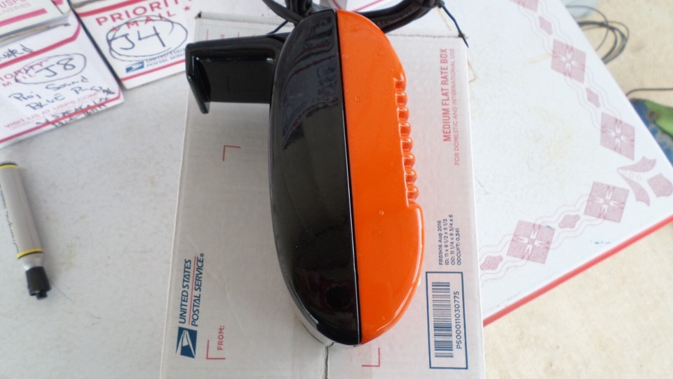 ( J9 ) Vintage Drive-In Movie Speaker Orange Powder Coated w/ new Curly ...