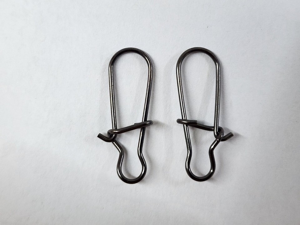 100 pcs Duo-lock clips Snap Stainless Steel Lure Rig Clips fishing clip ...