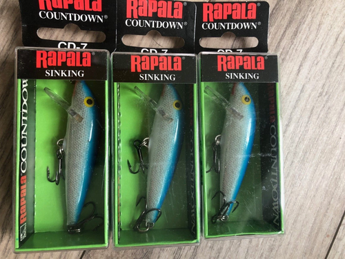 3 NEW lures Rapala cd-7 cd07 B Blue sinking minnow countdown 2.75" 1/4oz 5'-8' | eBay