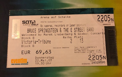Bruce Springsteen Ticket Stub The Rising Tour May 2003 Arena AufSchalke ...
