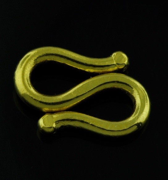 24K Solid Yellow Gold " S " lock clasp handmade in USA 2.00 gram | eBay