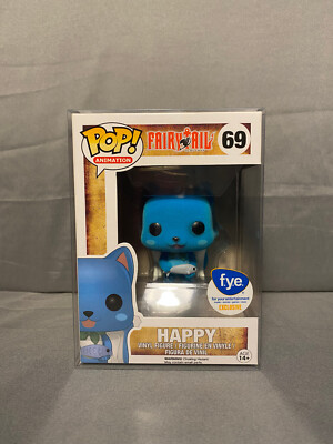 Funko Pop Fairy Tail 69 Happy Flocked FYE Exclusive w/ Protector | eBay