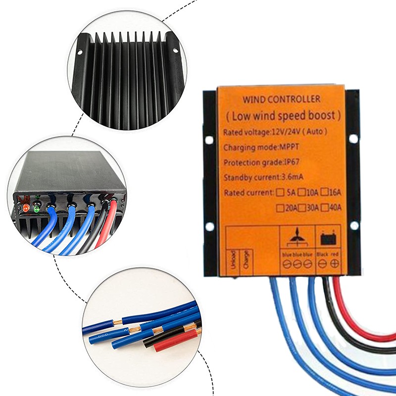 3KW DC 12V 24V 48V MPPT Wind Power Boost Charge Controller Regulator ...