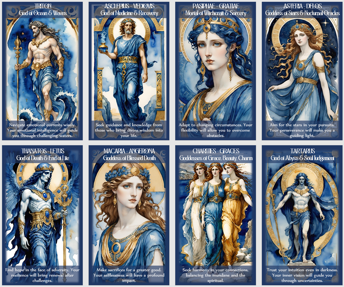 Greek - Roman Mythology Oracle cards deck. Ancient Gods and Goddesses ...