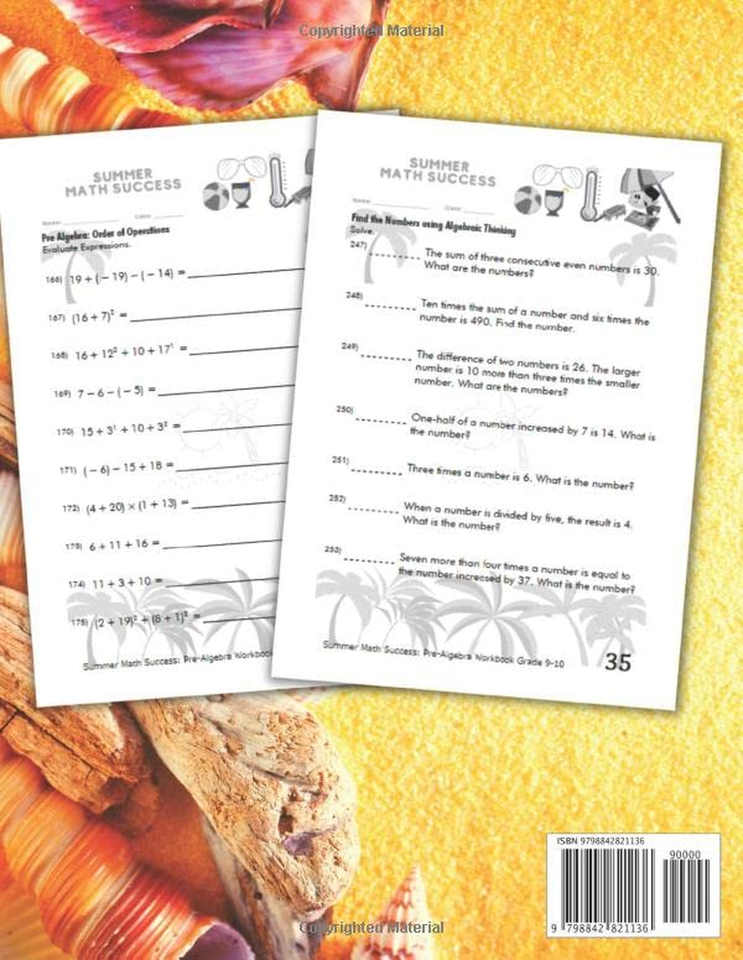 Summer Math Success: Pre Algebra Workbook Grade 9-10: Algebra Workbook ...
