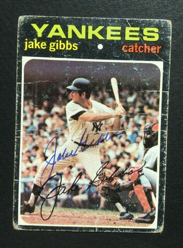 Jake Gibbs Yankees signed 1971 Topps baseball card #382 Auto Autograph ...