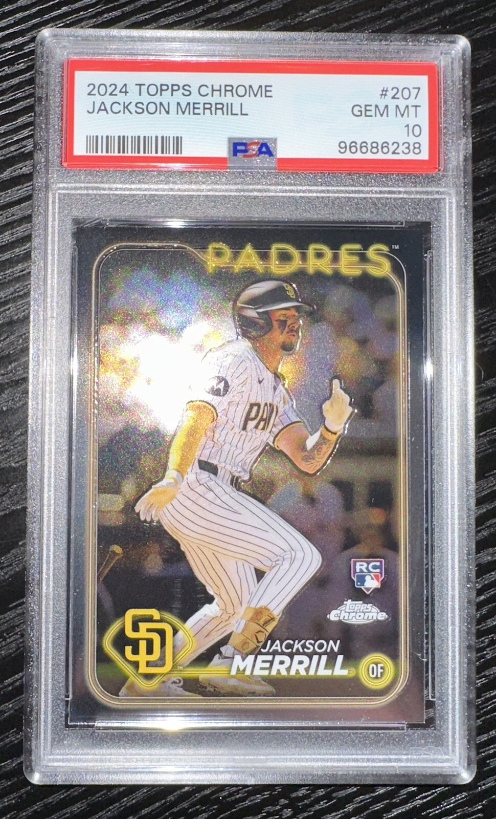 Jackson Merrill 2024 Topps Chrome Rookie Card RC #207 PSA 10 GEM MINT ...
