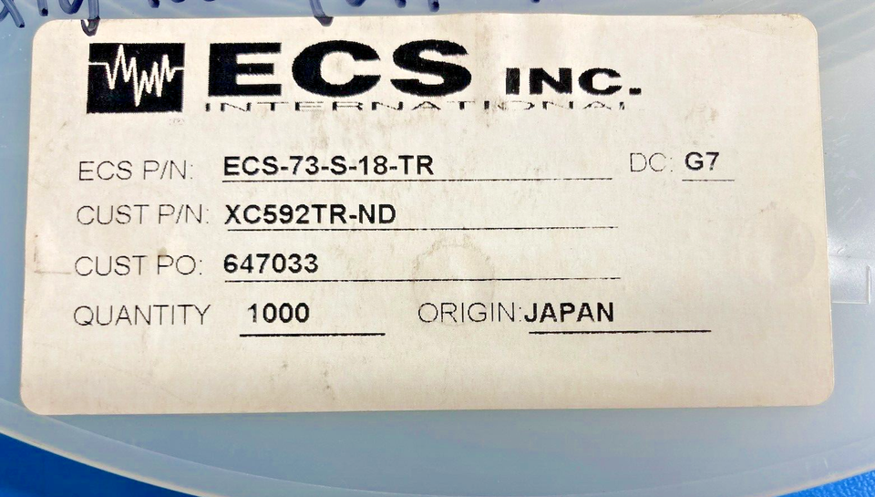 ECS-73-S-18-TR ECS 7.3728 MHz ±30ppm Crystal Series 100 Ohms 4-SMD ...
