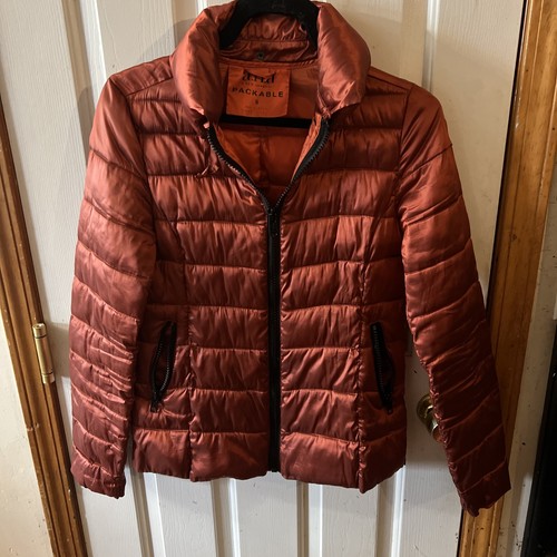 ANA Packable Jacket Full Zip Pockets Puffer Winter Size Small S burnt ...