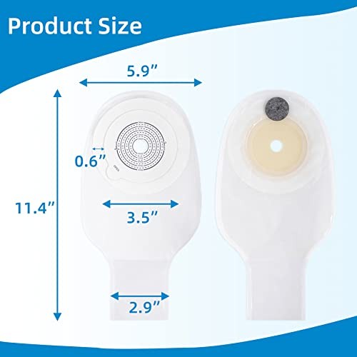 20 Pack Colostomy Bags, One Piece Ostomy Bag Ostomy Supplies, 15mm-60mm ...