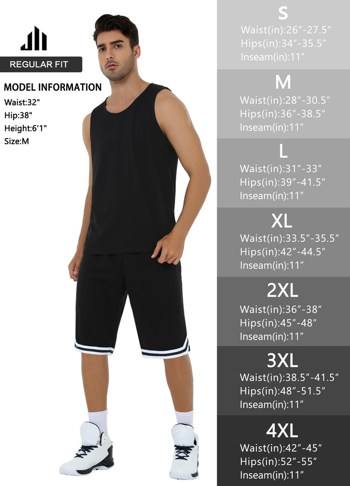 Mens Long Basketball Shorts with Zip Pockets - 11" Mesh Athletic Gym ...