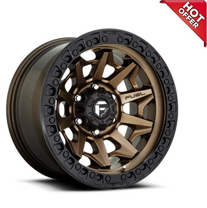 17x9 Fuel Wheels D696 Covert 8x170.00 MATTE BRONZE Black Lip Rims 1 ...