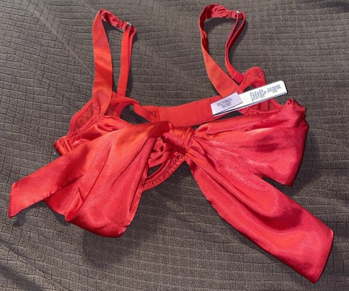 VICTORIA'S SECRET DREAM ANGELS OPEN CUP UNLINED BALCONET BRA BOW Small ...