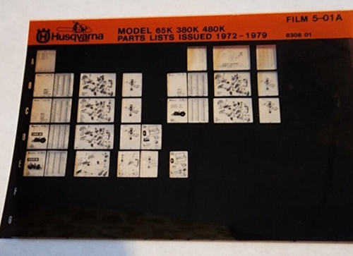 Husqvarna Cut-Off Parts List Microfiche Models 65K 380K 480K 1972-1979 ...