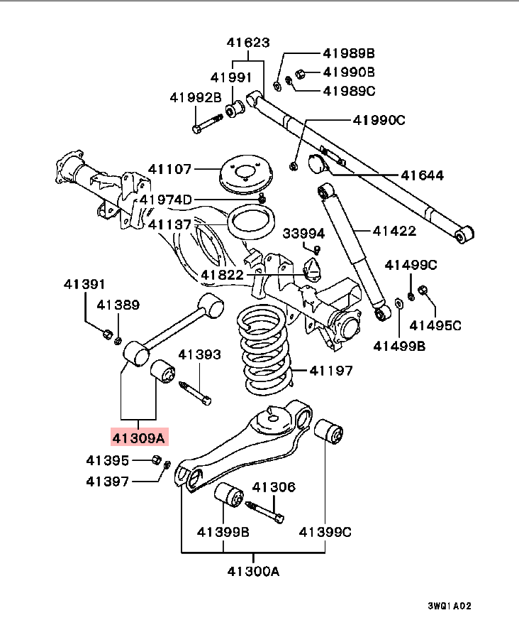 UPPER SUSPENSION CONTROL ARM REAR MITSUBISHI DELICA L400 PD4W 2.4 | eBay