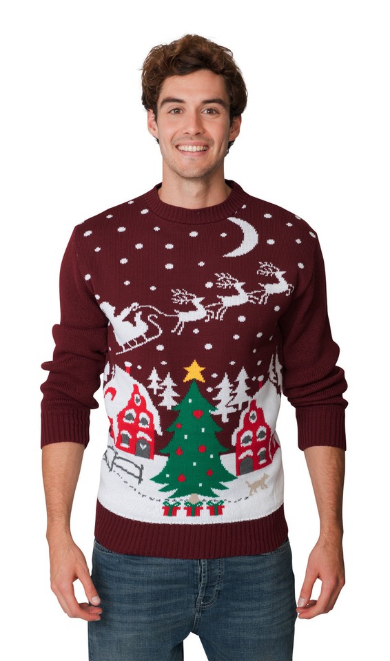 New Unisex Men Women Santa Xmas Christmas Novelty Fairisle Retro Jumper ...