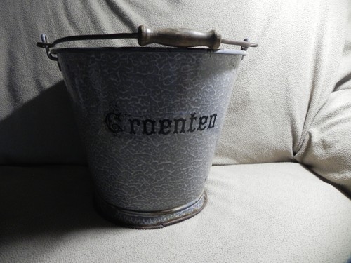 Vintage Large Gray Groenten Enamelware/Graniteware Bucket 0 | eBay