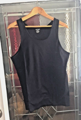 Womens Black MERCERISÉ by Cottonil 100% Mercerized Cotton Tank Top SZ ...