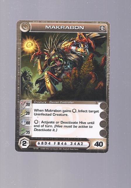 Chaotic creature card Danian Makrabon Max Energy plus 3/4 disciplines ...