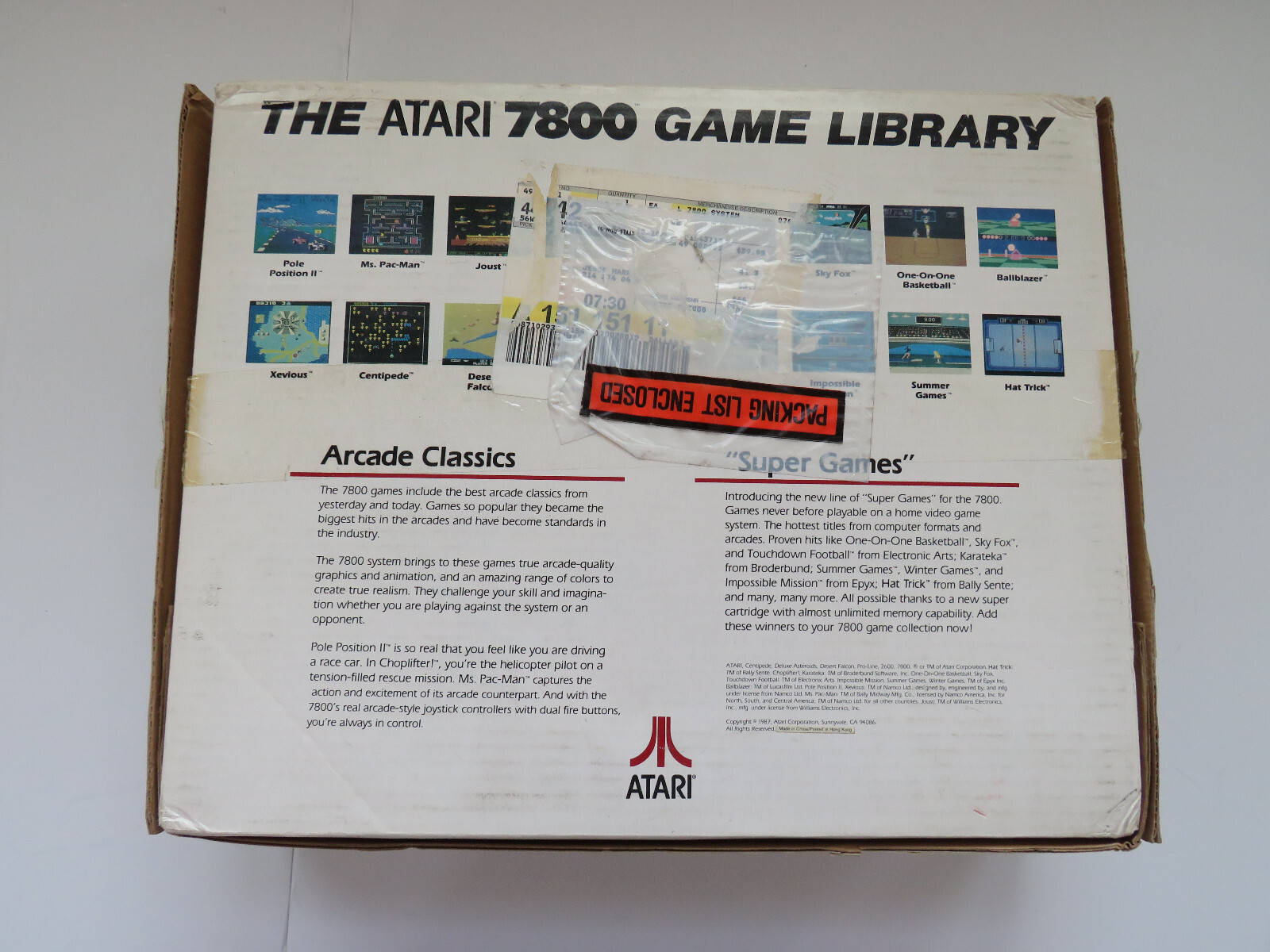 1987 ATARI 7800 ProSystem Console Game Complete in Original Box with 3 Games | eBay