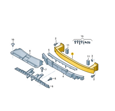 Genuine AUDI Q3 2012-2018 Bumper Side Reinforcement Support 8U0807109C ...
